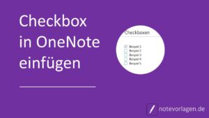 OneNote Checkbox: So kann man sie einfügen (per Shortcut) - NoteVorlagen.de